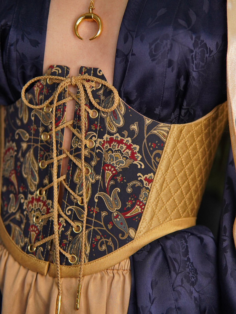 Golden Navy Front Tie Underbust Corset – YOYO