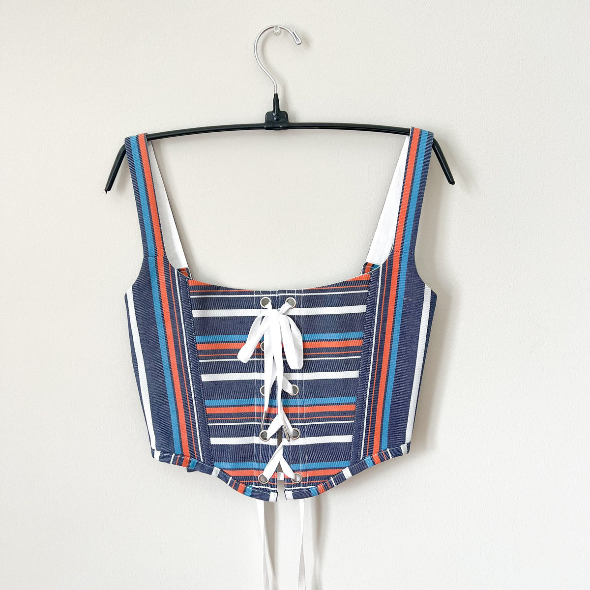 Front Tie Stripe Corset – YOYO
